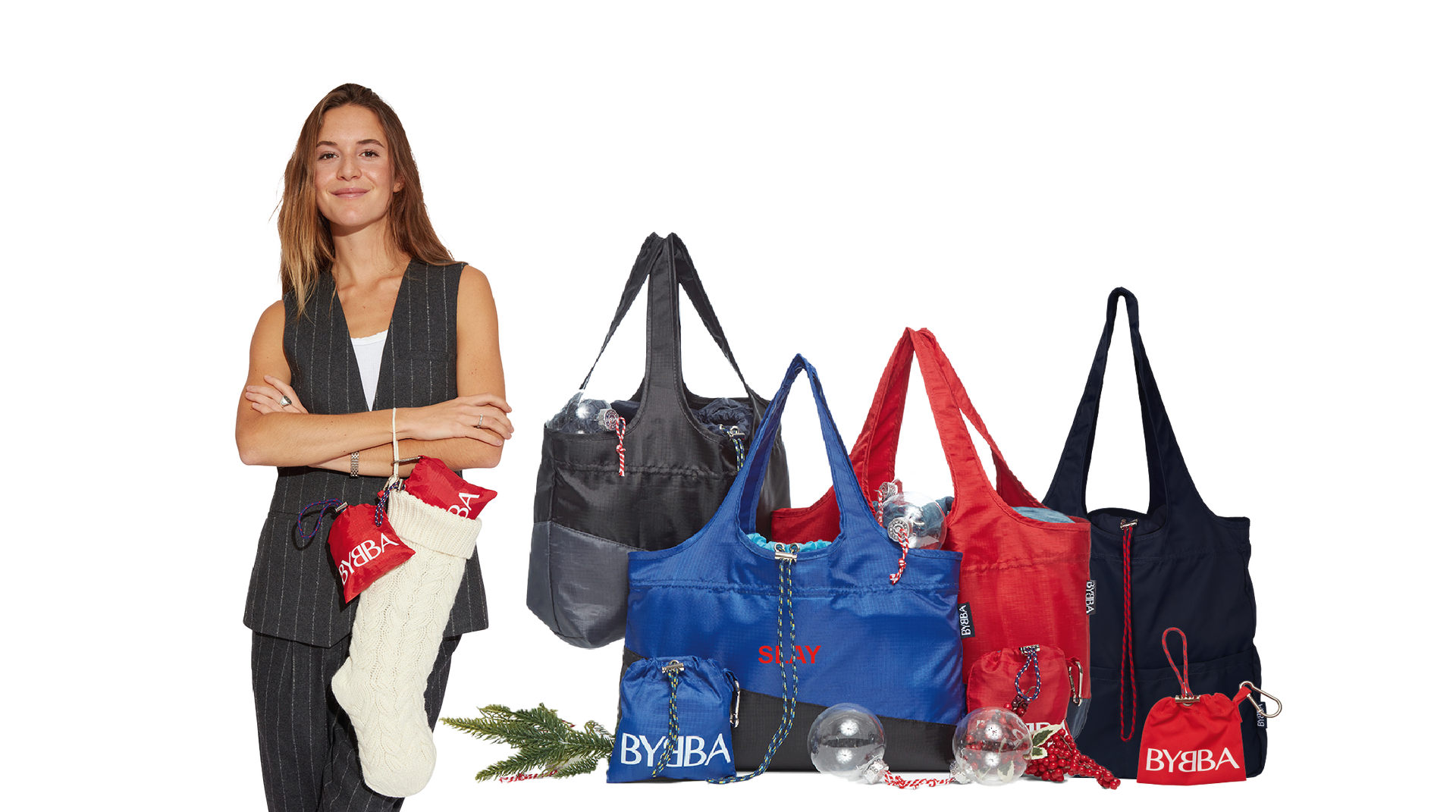 BYBBA |The 100% recycled foldaway modern tote bag.