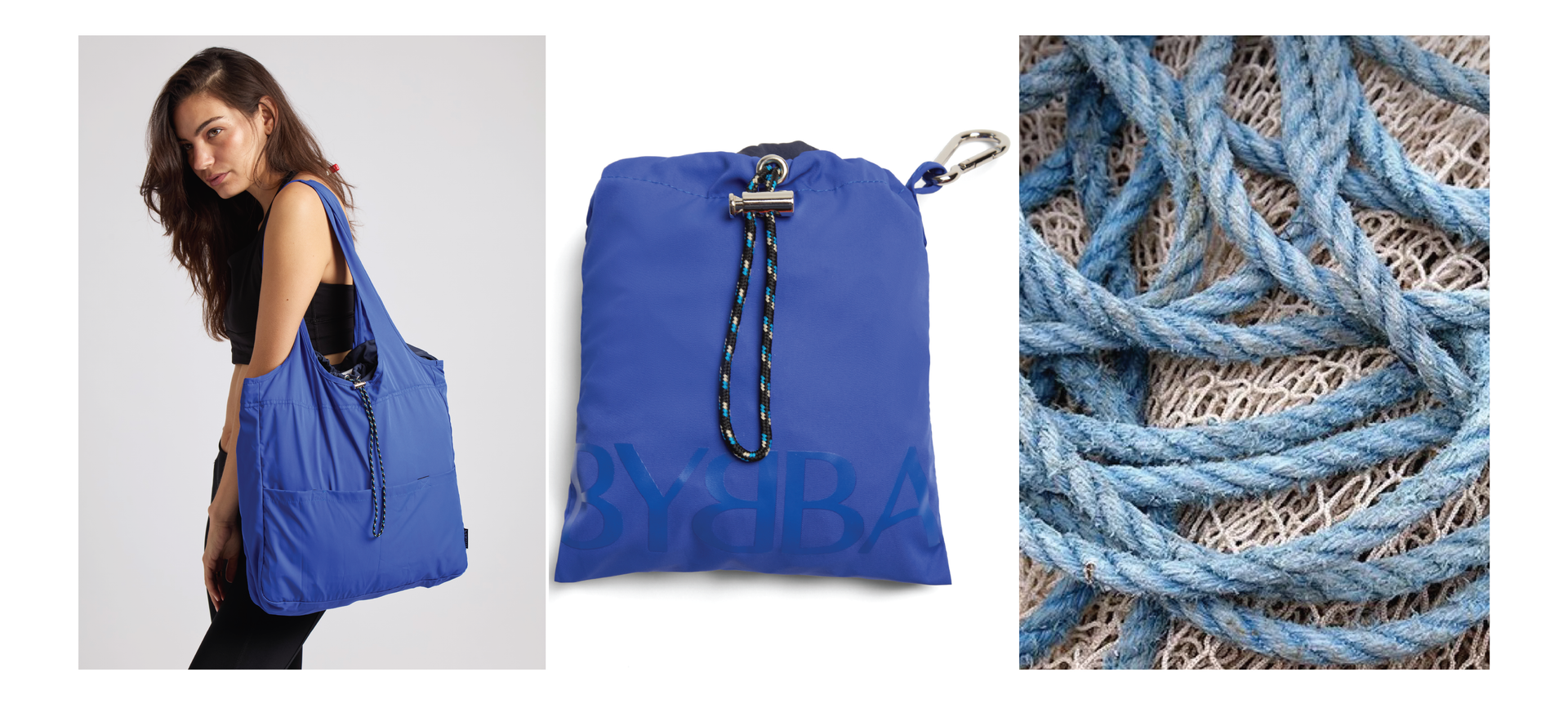 BYBBA |The 100% recycled foldaway modern tote bag.